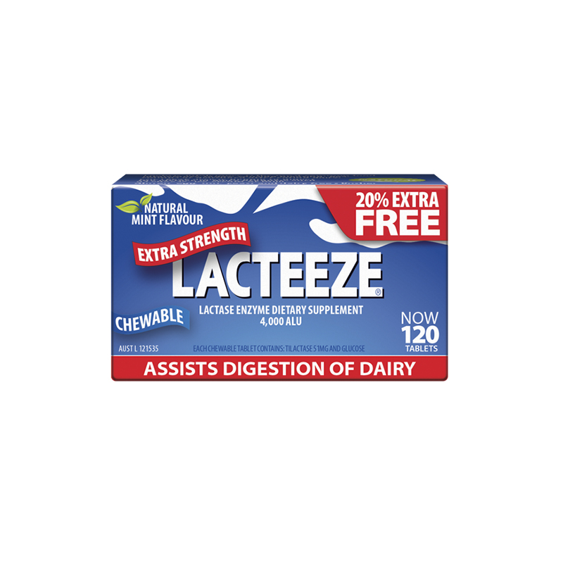 Lacteeze Extra Strength - 120 Tablets | WholeLife