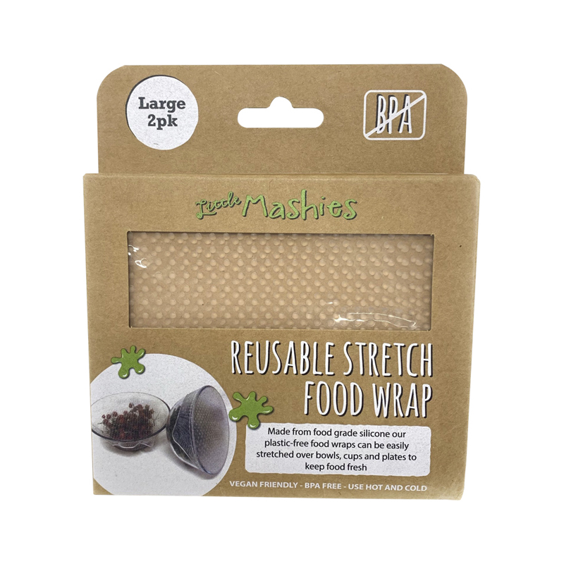Little Mashies Reusable Stretch Silicone Food Wrap Large 2 Pack | WholeLife