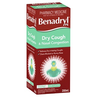 Benadryl PE Dry Cough & Nasal Congestion - 200ml | WholeLife