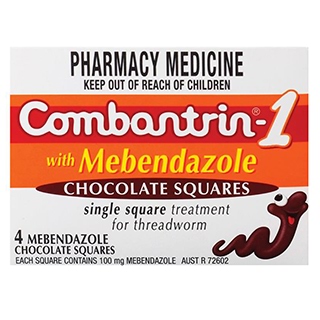 Combantrin 1 with Mebendazole 4 Chocolate Squares | WholeLife