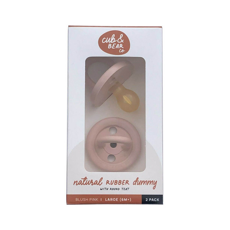 Cub & Bear Co Blush Pink Natural Rubber Dummy Large 6+ Months | WholeLife