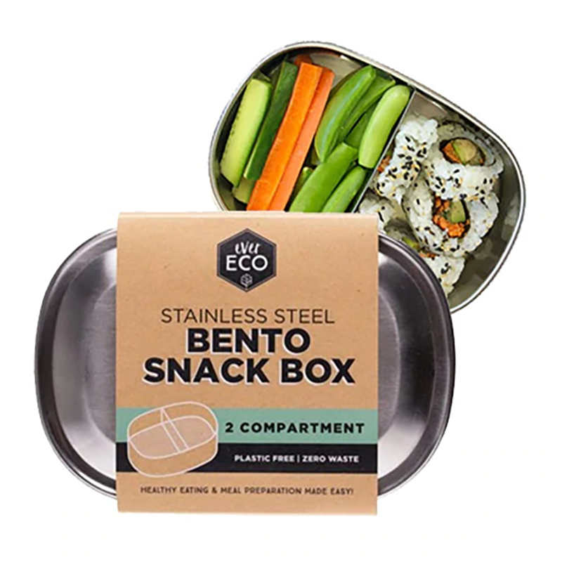 Ever Eco Stainless Steel Bento Snack Box 2 Compartments 580ml | WholeLife