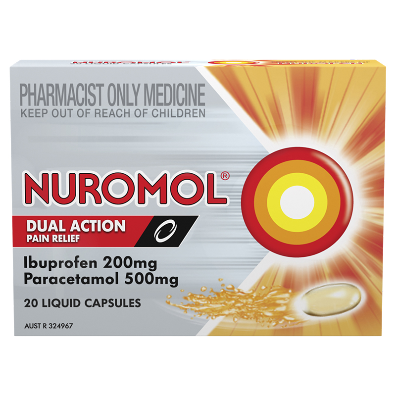 Nuromol Strong Pain Relief 20 Liquid Capsules | WholeLife