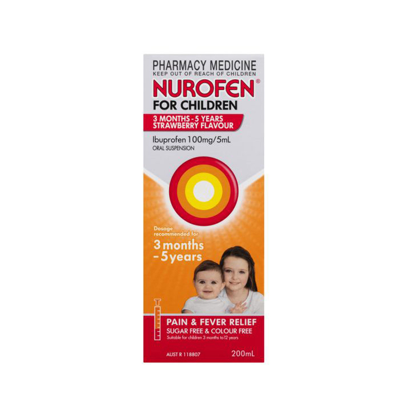 NUROFEN 3 Months - 5 Years Strawberry 200mL | WholeLife