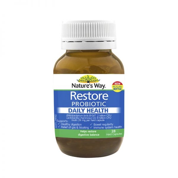 NATURE'S WAY Restore Probiotic Daily 28 Capsules | WholeLife