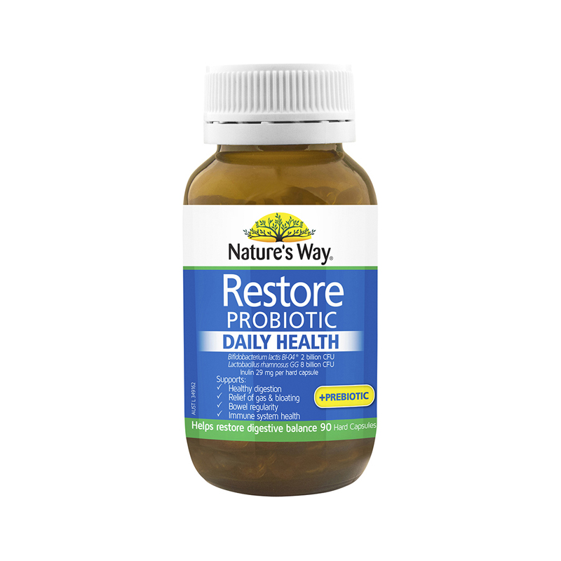 NATURE'S WAY Restore Probiotic Daily 90 Capsules | WholeLife