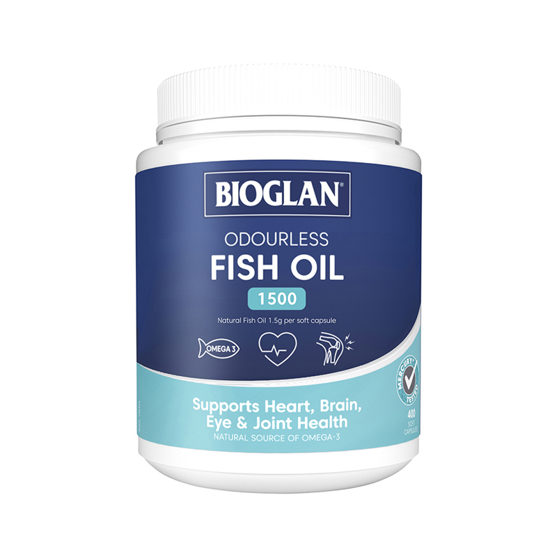 BIOGLAN Fish Oil Odourless 1500mg 400 Capsules | WholeLife