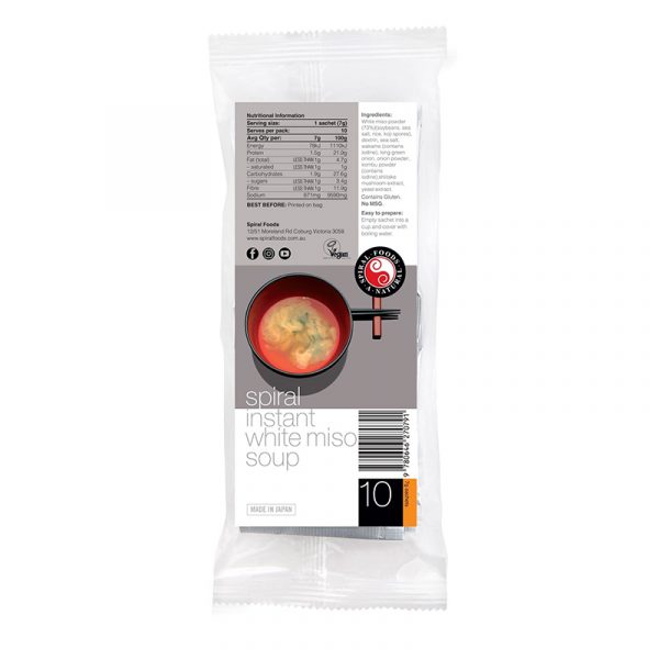 Spiral Foods Instant White Miso Soup 7 x 10g Sachets | WholeLife