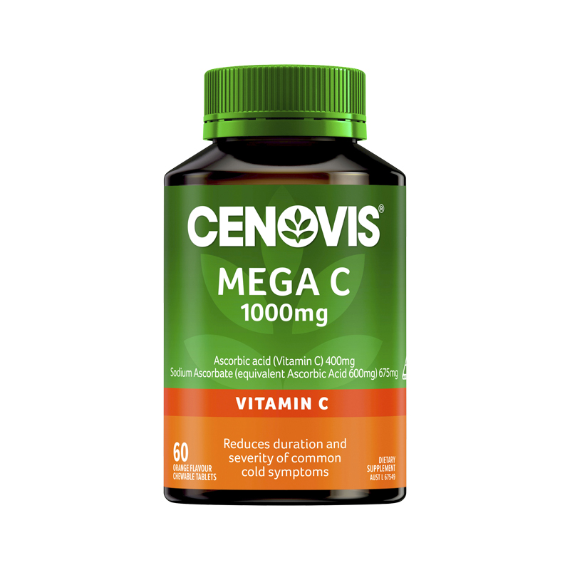 Mega C 1000mg Orange 60 Chewable Tablets | WholeLife