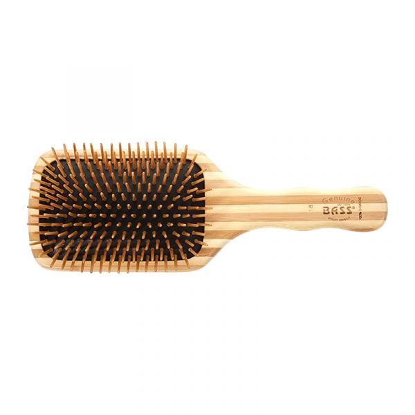Bamboo Wood Hair Brush Large Square Paddle | WholeLife