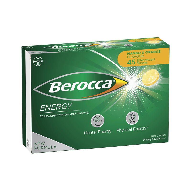 Energy Mango & Orange 45 Effervescent Tablets | WholeLife