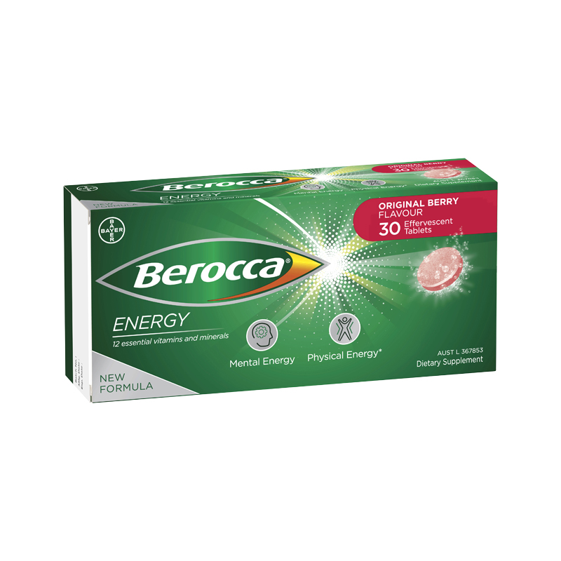 Energy Original Berry 30 Effervescent Tablets | WholeLife