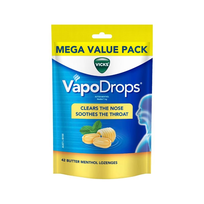 Vapodrops Butter Menthol 42 Lozenges | WholeLife