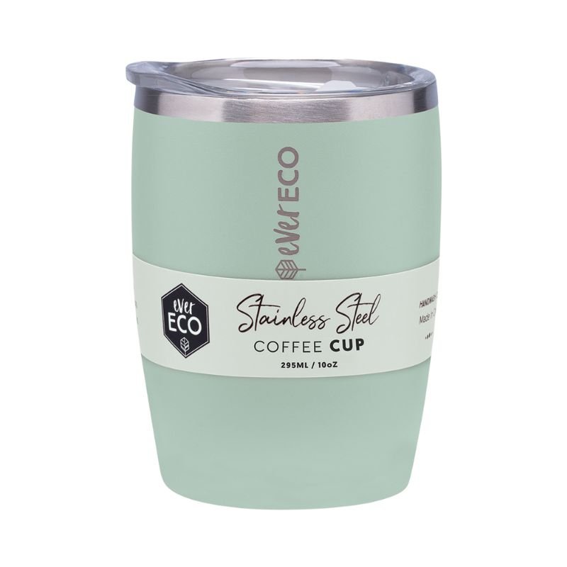 Stainless Steel Insulated Coffee Cup Sage 295ml | WholeLife