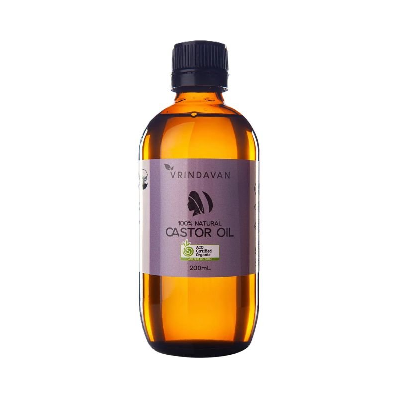 100% Natural Castor Oil Amber Glass Bottle 200ml | WholeLife